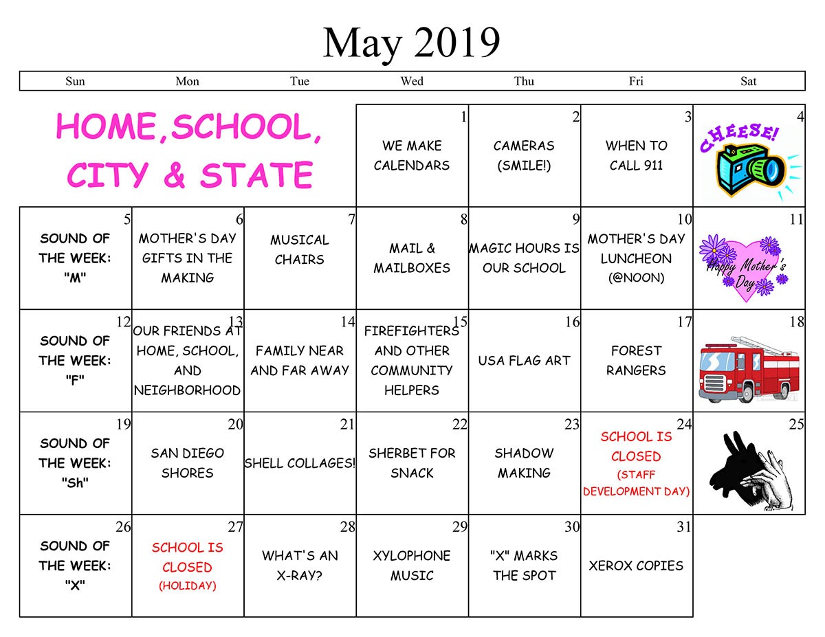 Calendar - Magic Hours Preschool